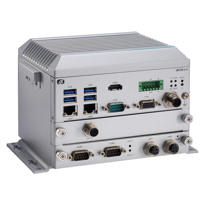 Compact Fanless Embedded System for Railway PC - tBOX510-518-FL